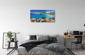 Obraz na skle Řecko pobřeží beach panorama 100x50 cm