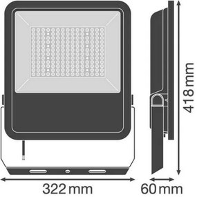 LED reflektor LEDVANCE FLOODLIGHT asym. 48°x92° 105W 13750lm 3000K teplá bílá IP65