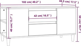 vidaXL TV skříňka 102x44,5x50 cm kompozitní dřevo [819602] Barva: hnědý dub