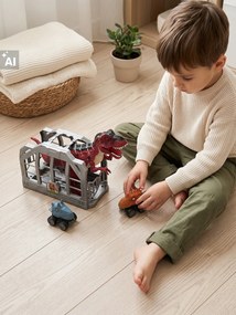 Sinsay - Sada s interaktivním dinosaurem, klecí a vozidly 5 pack - vícebarevná