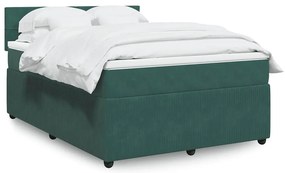 Box spring postel s matrací tmavě zelená 140x200 cm samet 3290061