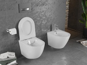 Mexen LENA Rimless, závěsná WC mísa se sedátkem pomalu-padajícím SLIM, 48 x 36 cm, bílá, 30220500