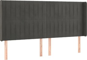 Box spring postel s matrací a LED tmavě šedá 200x200 cm samet 3139704