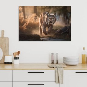 Obraz na plátně - Rys v divoké přírodě FeelHappy.cz Velikost obrazu: 180 x 120 cm