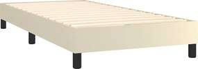 Rám postele s boxspringem krémová 100 x 200 cm umělá kůže 3120684