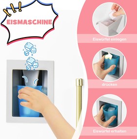 Costway Dětská kuchyňka s výrobníkem ledu a digestoří a tabulí hrací kuchyňka