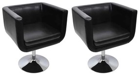 Barové židle 2 ks, umělá kůže, černá,  160440