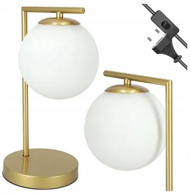 Stolní lampa 1xE27/40W/230V zlatá/bílá