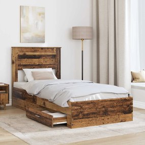 Rám postele s čelo Staré dřevo 90 x 190 cm Kompozitní dřevo 3410033