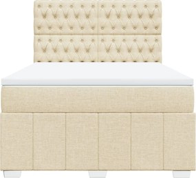 Box spring postel s matrací krémová 140x190 cm textil 3293975