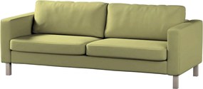 Potah na pohovku IKEA  Karlstad 3-místná, nerozkládací, krátký barva zelená látka lesklé, sametová