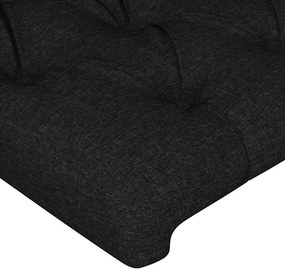 Čelo postele s LED černé 203 x 16 x 118/128 cm textil 3124408