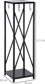 Držák na dřevo Outsunny - Sloupcový stojan na dřevo - Více příslušenství rozměr 34Š x 34H x 111V cm Metal Černý
