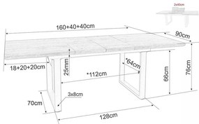 Jídelní stůl Umberto II, dub artisan / černá
