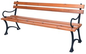 ROJAPLAST Parková lavice s područkami, dřevěná/kovová