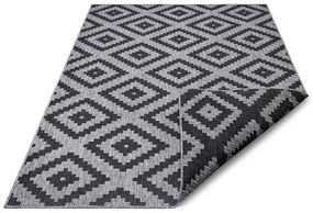 NORTHRUGS - Hanse Home koberce Kusový koberec Twin-Wendeteppiche 105461 Night Silver – na ven i na doma - 80x250 cm