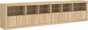 Příborník s LED osvětlením dub sonoma 283 x 37 x 67 cm 3209018