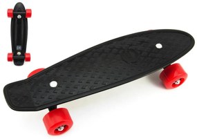 Skateboard - pennyboard 43cm, nosnost 60kg kovové osy, černá, červená kola
