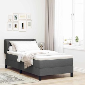 Postel s boxspringem s čelo Tmavě šedá 80 x 200 cm textil 3339927