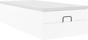 Osmanský rám postele s matrací bílý 100x200cm umělá kůže 3311022