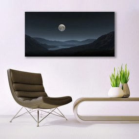 akrylový obraz Noc Měsíc Krajina 120x60 cm