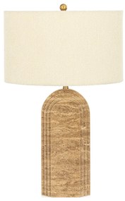 Bílá stolní lampa Richmond Nila s mramorovou podstavou