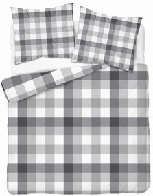 Detexpol Saténové povlečení 180x200 Šedá kostka - klasický minimalismus, 100% bavlna 4825 B - Home Satén 71