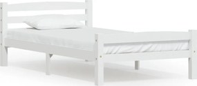 vidaXL Rám postele masivní borové dřevo 90 x 200 cm [322061] Barva: Bílá