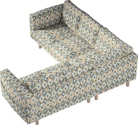 Potah na pohovku IKEA Norsborg rohová 4-místná barva modrá látka pletený vzor, vzorované