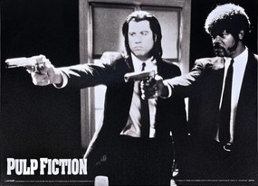 Plechová cedule Pulp Fiction - Black and White Guns, (40 x 30 cm)