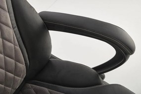 Kancelářské křeslo GANDALF — ekokůže, černá / šedá Halmar