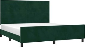 Rám postele s čelem tmavě zelený 180x200 cm samet 3125650