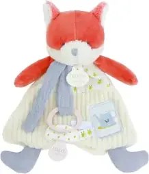 Doudou Dárková sada Plyšová liška Romarin s úchytem na dudlík 19 cm /