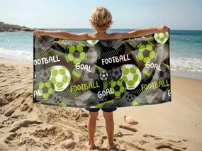 Rychleschnoucí plážová osuška GOAL barevná 70 x 140 cm, 100% mikrovlákno