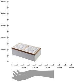 Dřevěný organizér na čaj Etnik Provencal, 24x13x7 cm
