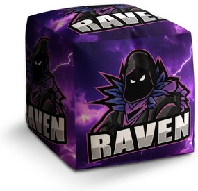Sablio Taburet Cube FORTNITE RAVEN Fialová bouře: 40x40x40 cm