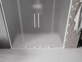 Mexen Velar L Duo, posuvné sprchové dveře do otvoru 180 cm, 8mm sklo námraza, bílá matná, 871-180-003-32-20