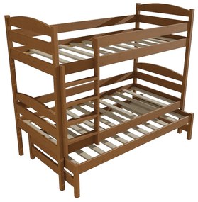 Vomaks Patrová postel s výsuvnou přistýlkou PPV 009 Rozměr: 80 x 200 cm, Barva: barva růžová, Prostor mezi lůžky: 80 cm