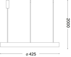 Ideal Lux - LED Lustr na lanku GEMINI LED/38W/230V pr. 42,5 cm CRI 90 černá