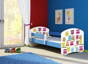 Dětská postel - Sovičky 2 160x80 cm modrá