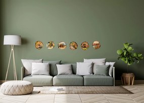 Samolepka na zeď Kolekce Obrazů Měst, Vyplněných na Dřevě | 65 x 85 cm | DF1067