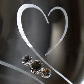 Dekorant svatby Svatební sklenice na šampaňské Romance simple s kamínky Swarovski 200ml 2KS