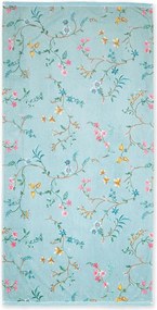 Pip Studio ručníky z bavlněného froté Les Fleurs, modré (Luxusní ručníky z bavlněného froté v designu Les Fleurs v modré barvě)