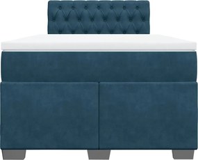 Box spring postel s matrací modrá 120 x 200 cm samet 3288592