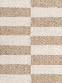 Bílý/světle hnědý oboustranný/ručně tkaný vlněný koberec 80x150 cm Vika – Hanse Home