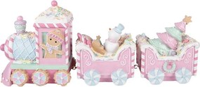 Vánoční dekorace růžový cukrový vláček Pastel Christmas Chic - 45*12*19 cm