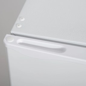 HOMCOM Mini lednička, kapacita 91 litrů, mrazák, nastavitelné police, tichý provoz, kompaktní rozměry, plast, ocel, bílá