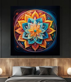 Obraz na plátně - Mandala Harmonie FeelHappy.cz Velikost obrazu: 100 x 100 cm
