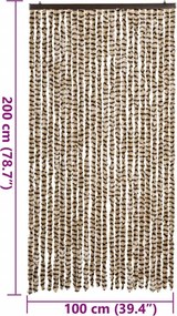 vidaXL Závěs proti hmyzu 100 x 200 cm žinylka [377336] Barva: Světle šedá a bílá