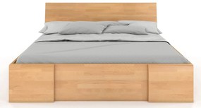 Buková postel s úložným prostorem - Hessler Drawers   , Buk přírodní, 200x200 cm